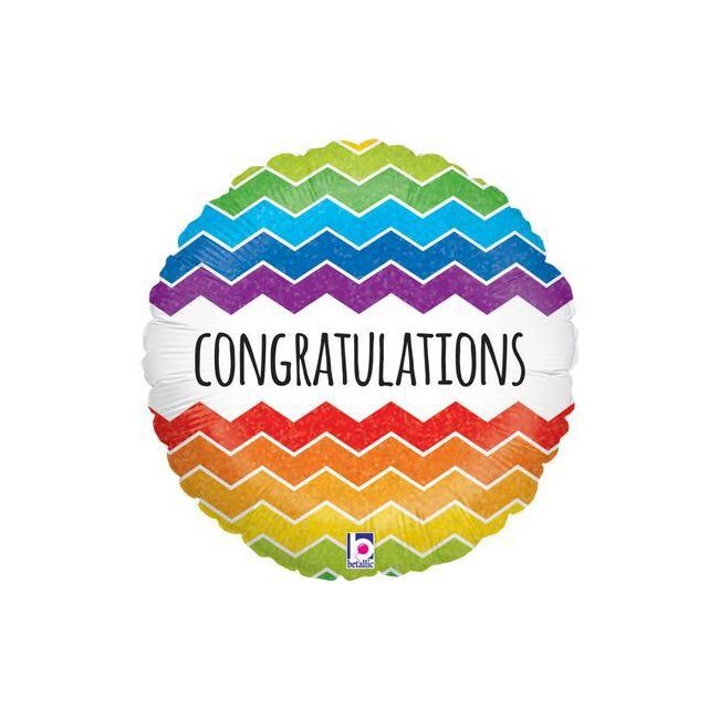 Congratulations Balloon & Multi Coloured Star Bouquet – Delightful Flora